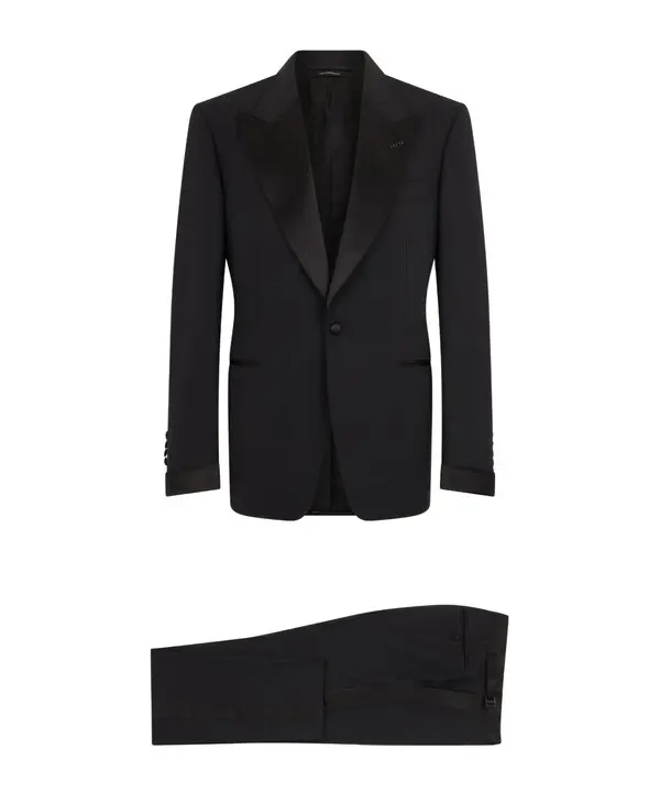 TOM FORD Peak-lapel Two-piece Suit - Black