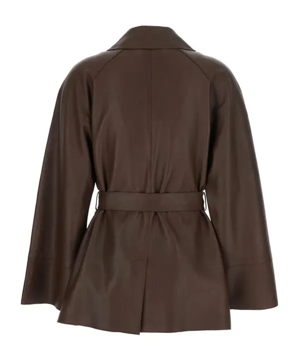 P.a.r.o.s.h Leather Tie-waist Jacket