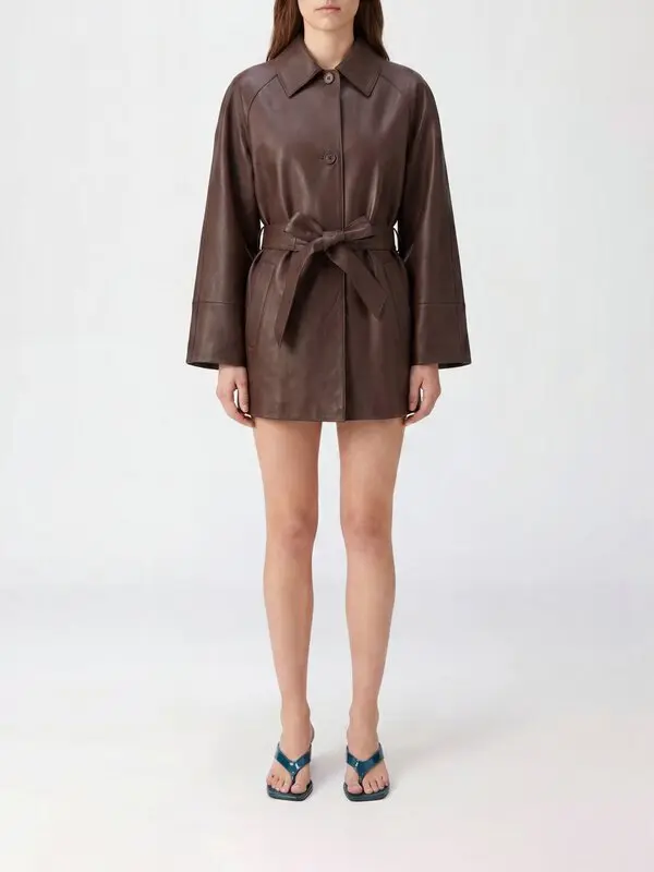 P.a.r.o.s.h Leather Tie-waist Jacket