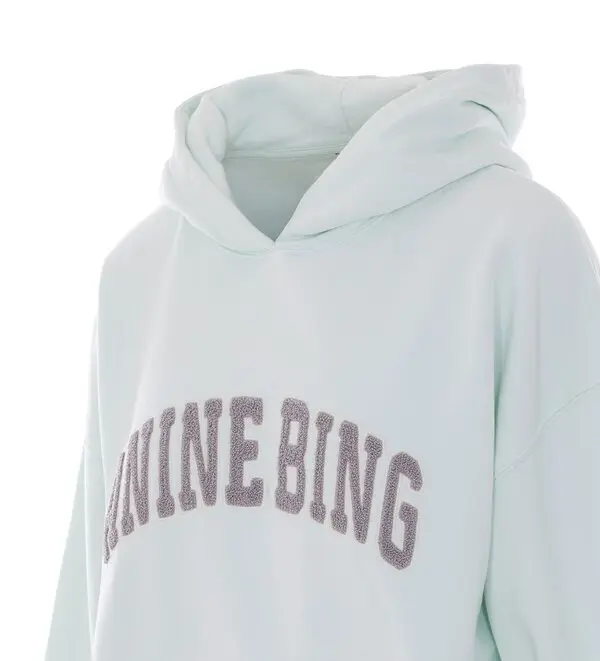 ANINE BING Harvey Logo Hoodie - Spring Mint