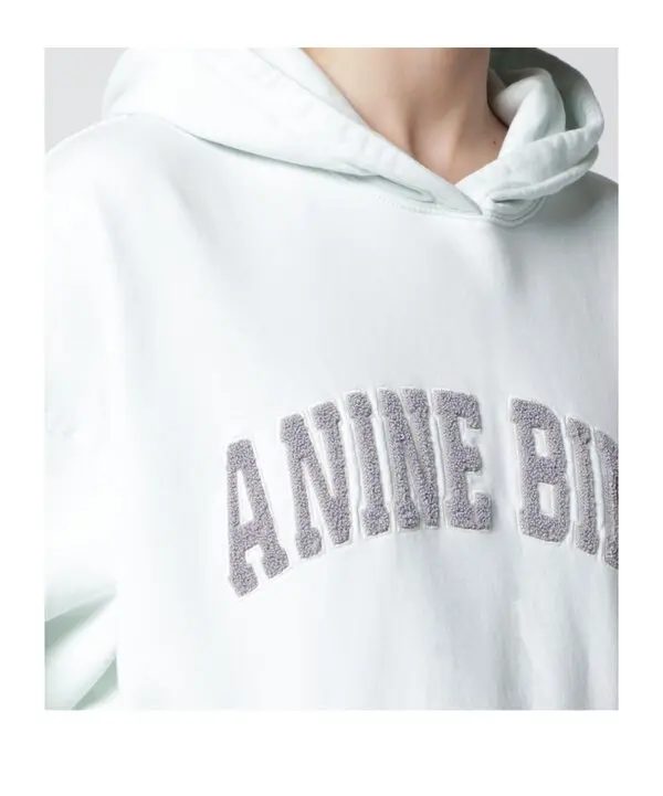 ANINE BING Harvey Logo Hoodie - Spring Mint