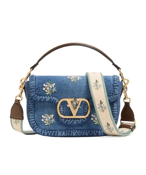Valentino Garavani Alltime Medium Shoulder Bag - Denim