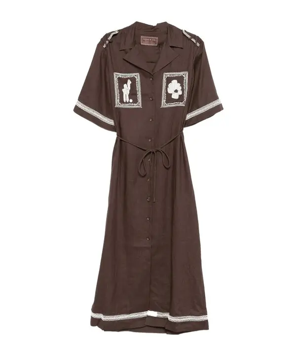 ALEMAIS Xlaurence Leenaert Leandra Maxi Shirt Dress - Brown