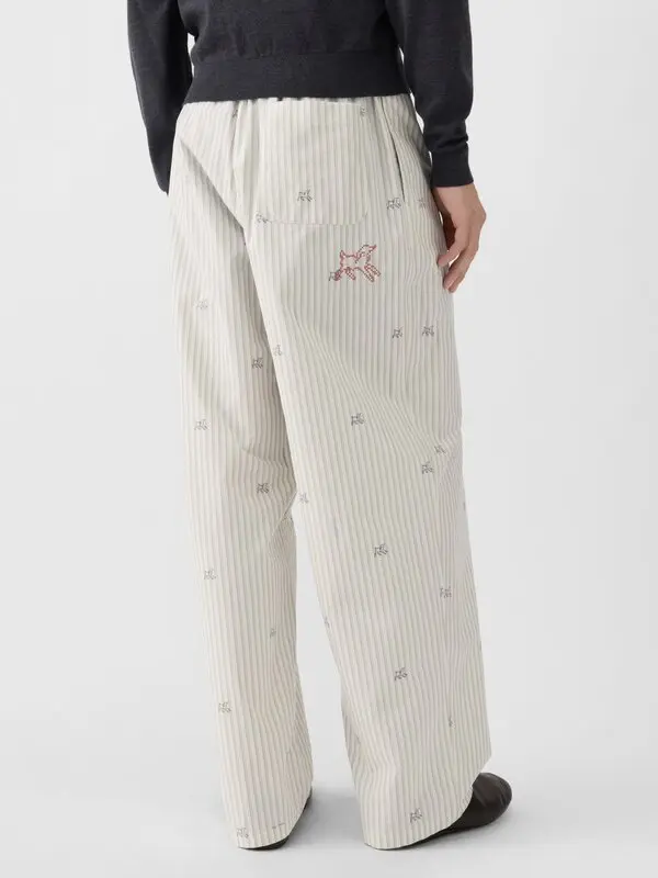 Jacquemus Pyjama Pants With Lamb Embroidery - White