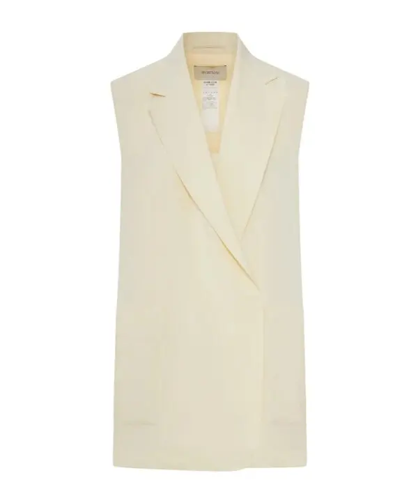 Sportmax Sleeveless Vest With Notched Lapels And Vented Hem