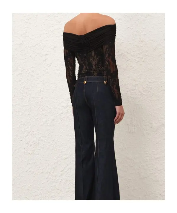 Zimmermann Rebellion Draped Bodysuit - Black