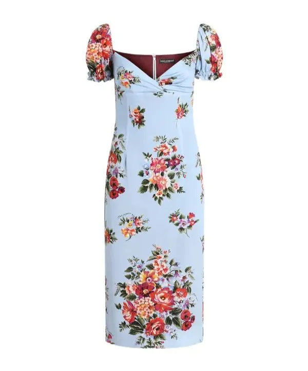 Dolce & Gabbana Floral Print Midi Dress - Multicolour