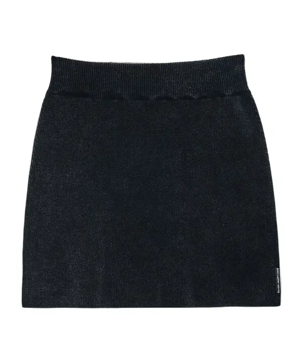 Alexander Wang Ribbed Logo-embossed Skirt - Black
