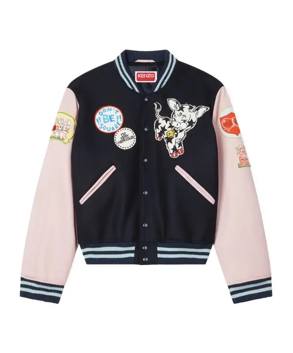 Kenzo Embroidered Varsity Jacket - Navy Blue