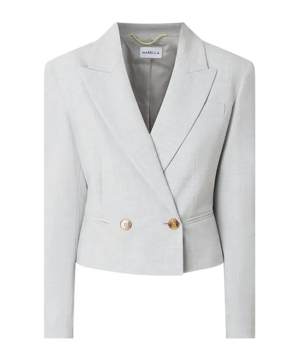 Marella Teutone Double-breasted Blazer - White