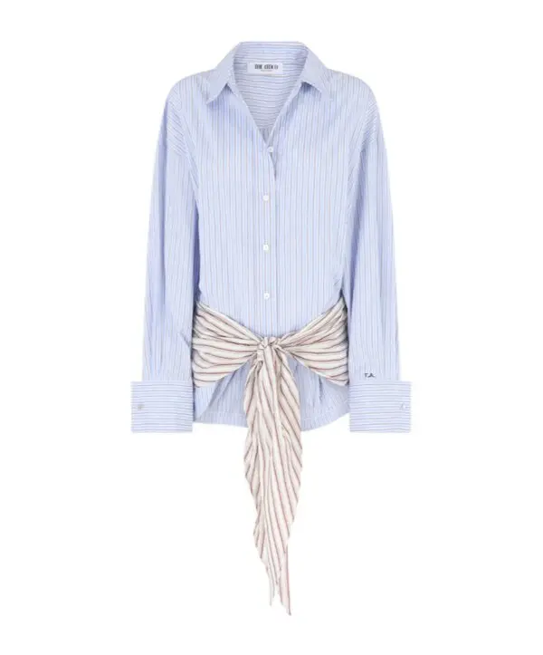 Attico Striped Mini Shirt Dress - Blue