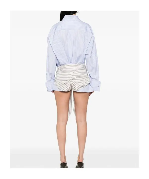 Attico Striped Mini Shirt Dress - Blue