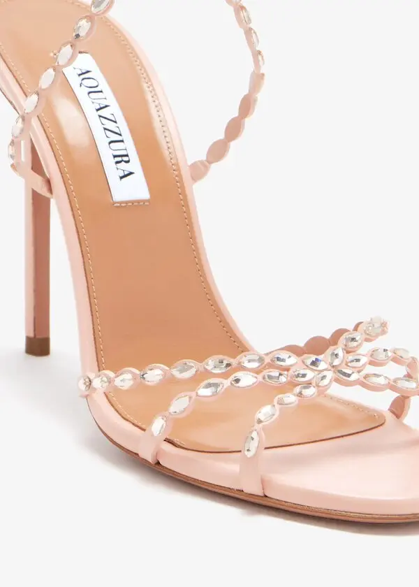 AQUAZZURA Embellished Stiletto Heeled Sandals - Nude