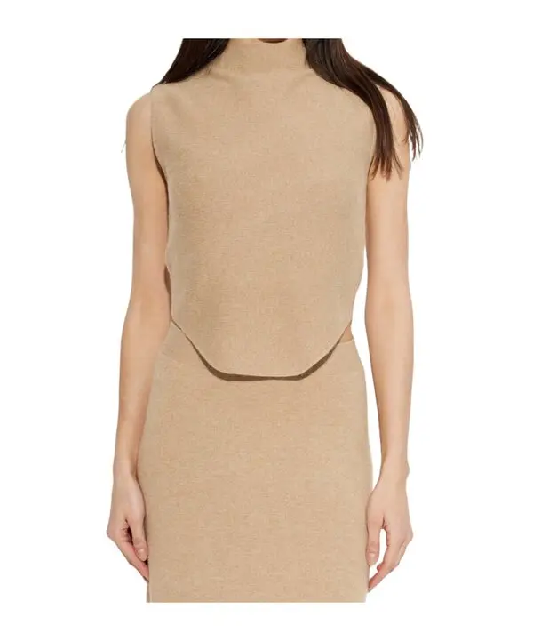 Cult Gaia High-neck Knit Vest - Beige
