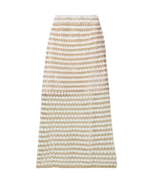 Zimmermann Striped Crochet Midi Skirt
