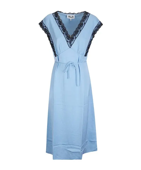 Baum Und Pferdgarten Sleeveless Lace-trim V-neck Dress