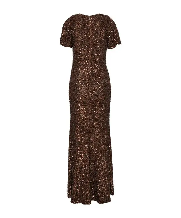 ROTATE BY BIRGER CHRISTENSEN Sequined V-neck Maxi Dress