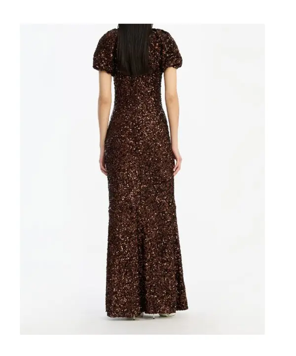 ROTATE BY BIRGER CHRISTENSEN Sequined V-neck Maxi Dress
