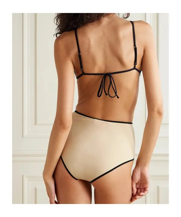Valentino Garavani Embellished Two-tone Bikini
