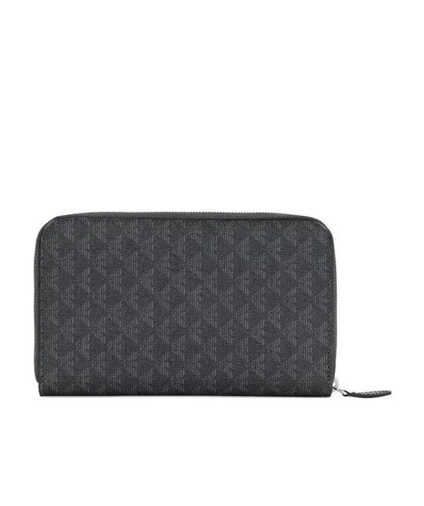 Emporio Armani Logo Detail Zip Around Wallet - Black