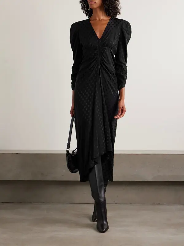 Isabel Marant Étoile V-neck Midi Dress With Ruffled Details