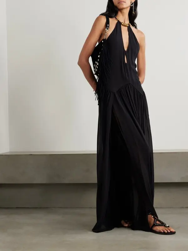 Isabel Marant Étoile Alviali Embellished Openwork Maxi Dress