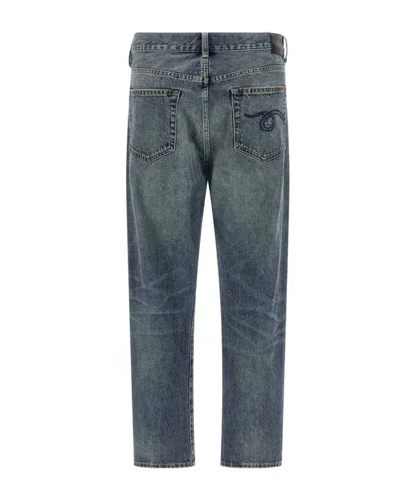 R13 Distressed Crossover Jeans - Blue