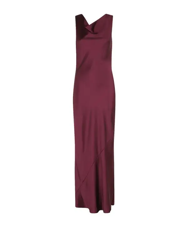 Norma Kamali Sleeveless Drape Maxi Dress - Plum
