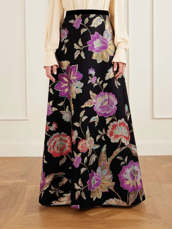 Valentino Garavani Floral Pattern Midi Skirt