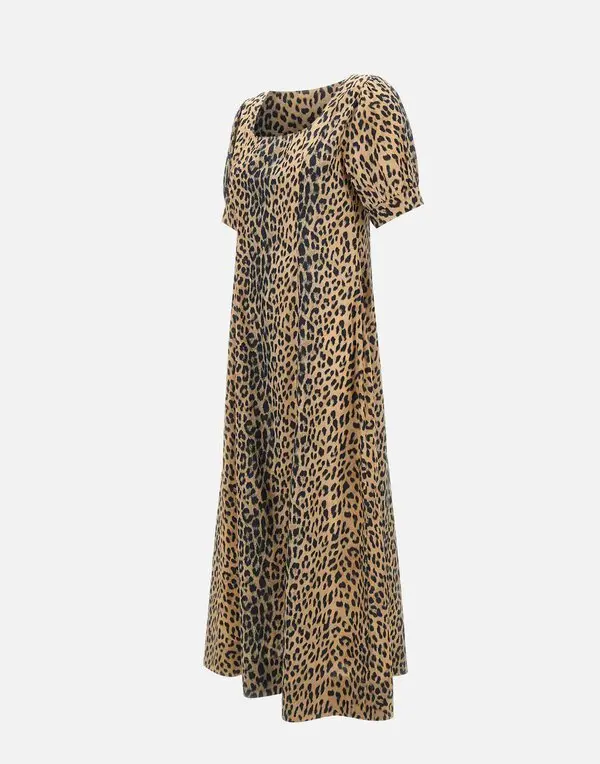Rixo Kathleen Leopard Print Midi Dress - Multicolor