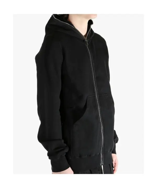 Rick Owens Full Zip Hooded Sweatshirt - Black