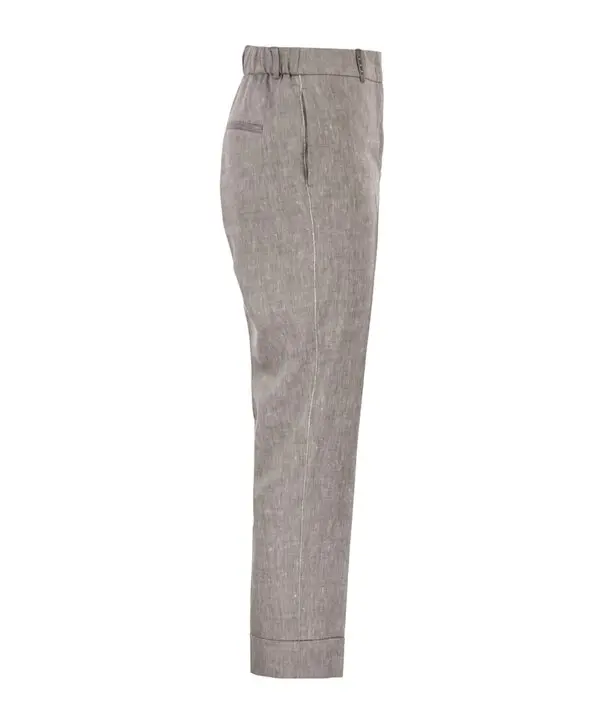 Peserico Straight-leg Cuffed Pants - Gray