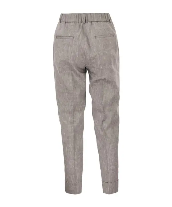 Peserico Straight-leg Cuffed Pants - Gray
