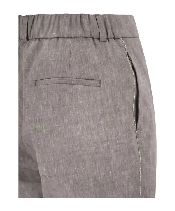 Peserico Straight-leg Cuffed Pants - Gray