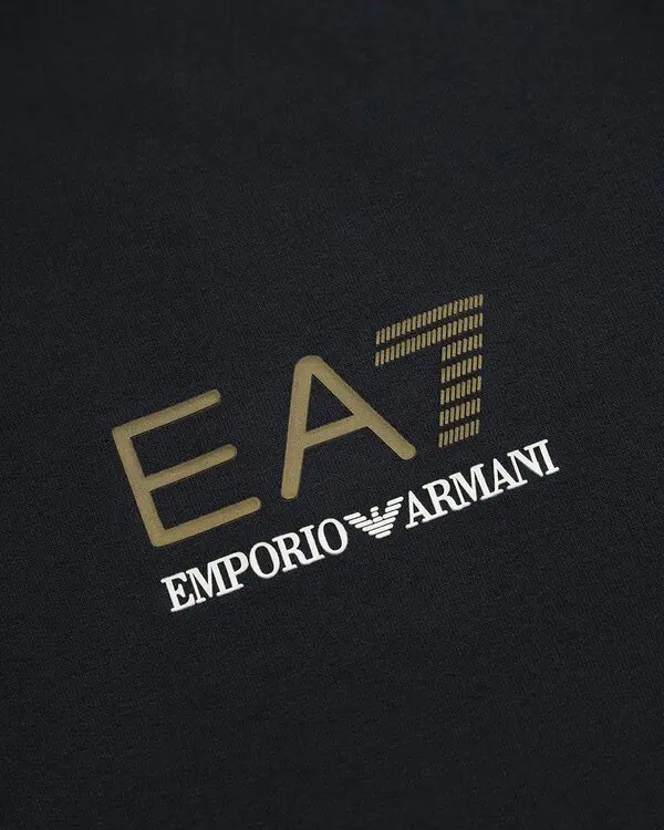 EA7 Casual Jacket With Stand Collar And Striped Detailing