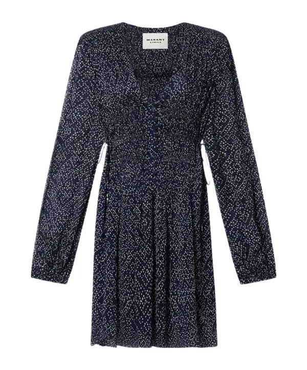 Isabel Marant Étoile Polka Dot V-neck Long Sleeve Dress