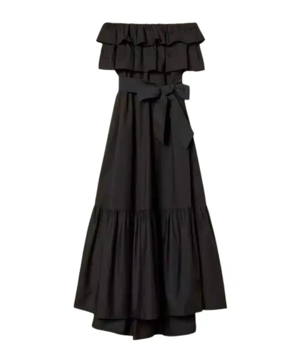 TWINSET Ruffled Off-shoulder Dress - Black