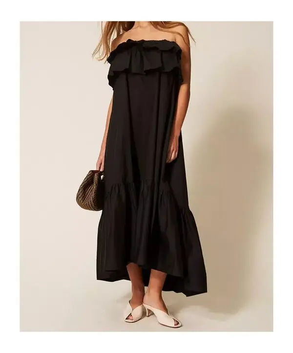 TWINSET Ruffled Off-the-shoulder Maxi Dress With Belt