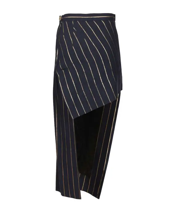VIVIENNE WESTWOOD Infinity Asymmetric Midi Skirt With Striped Pattern And Irregular Hem