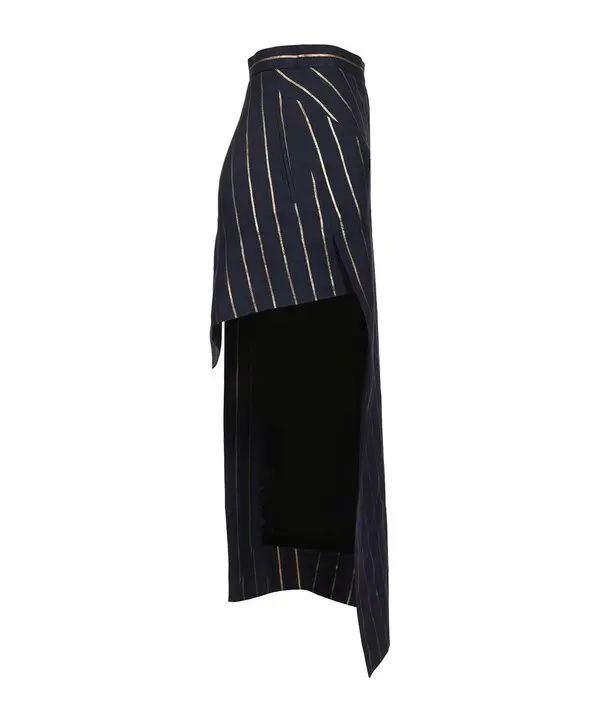 VIVIENNE WESTWOOD Infinity Asymmetric Midi Skirt With Striped Pattern And Irregular Hem