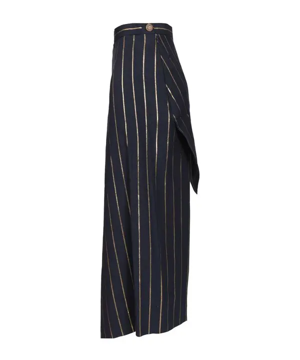 VIVIENNE WESTWOOD Infinity Asymmetric Midi Skirt With Striped Pattern And Irregular Hem