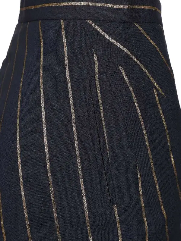 VIVIENNE WESTWOOD Infinity Asymmetric Midi Skirt With Striped Pattern And Irregular Hem