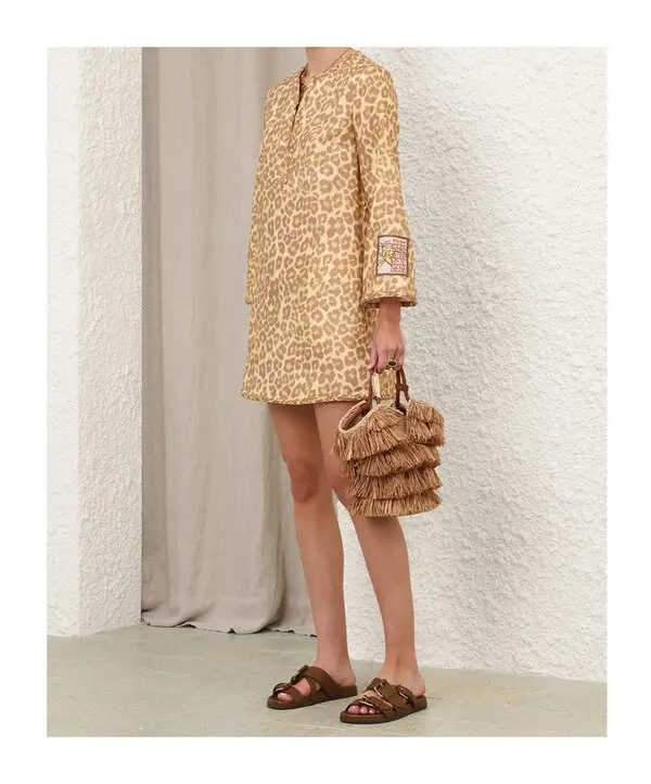 Zimmermann Awaken Braid Trim Tunic Leopard Print