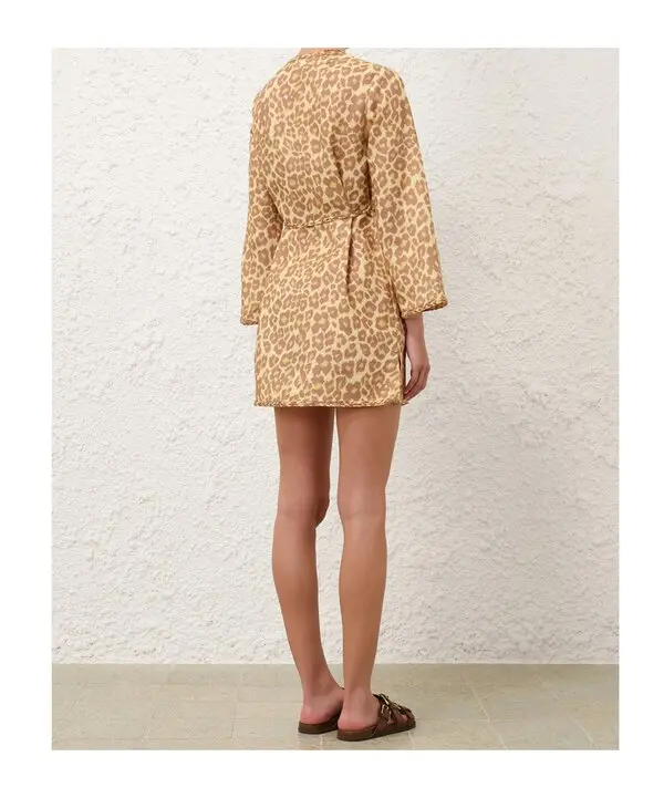 Zimmermann Awaken Braid Trim Tunic Leopard Print