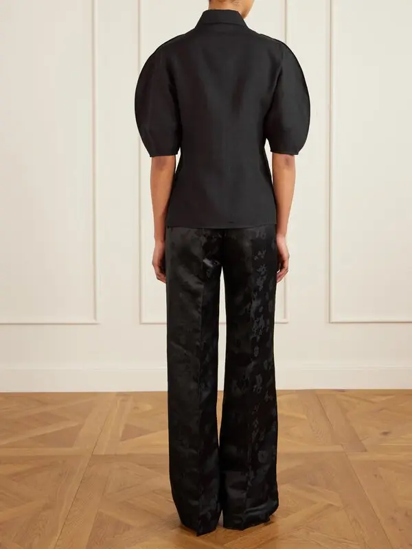 Gabriela Hearst Sansi Linen Puff Sleeve Shirt