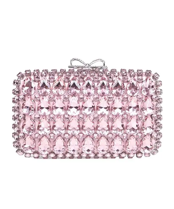 SELF-PORTRAIT Bow Embellished Clutch Bag - Pink