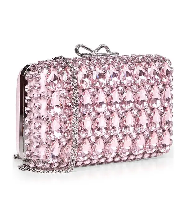 SELF-PORTRAIT Bow Embellished Clutch Bag - Pink