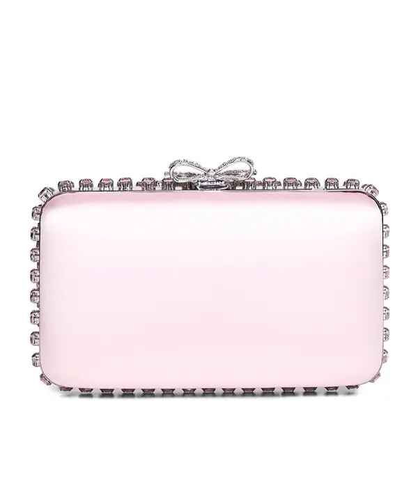 SELF-PORTRAIT Bow Embellished Clutch Bag - Pink