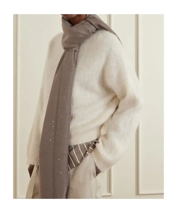 Brunello Cucinelli Sequined Scarf - Gray