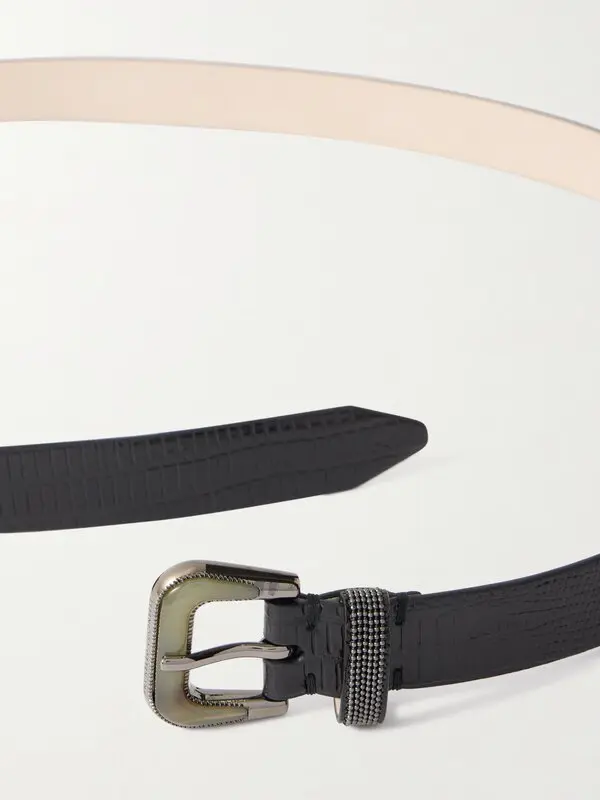 Brunello Cucinelli Lizard-effect Patent Leather Belt